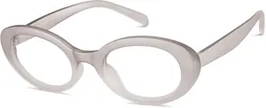 Zenni Retro Oval Full Rim Frame Cream