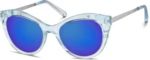 Zenni Cat-Eye Full Rim Sunglasses Icy-blue
