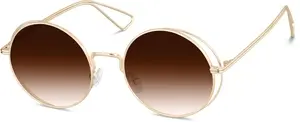 Zenni Round Full Rim Sunglasses - Gold