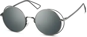 Zenni Round Full Rim Sunglasses - Steel