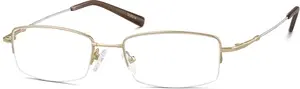 Zenni Rectangle Half-rim Flex Titanium Eyeglasses - Gold