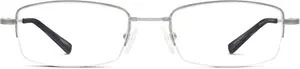 Zenni Classic Rectangle Half-rim Flex Titanium Frame - Silver