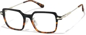 Zenni Square Full Rim Frame Eyeglasses - Black And Tortoiseshell