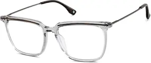 Zenni Square Eyeglasses Full Rim Frame - Clear/brown