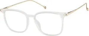 Zenni Square Full Rim Frame Eyeglasses - Clear/white