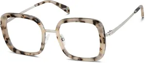 Zenni Square Full Rim Frame Glasses - Ivory Tortoiseshell