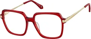 Zenni Square Full Rim Glasses - Red