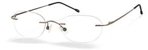 Zenni Lightweight Oval Rimless Eyeglasses With Stainless Steel Frame - Brown