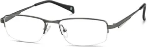 Zenni Rectangle Half-rim Titanium Frame Eyeglasses - Gray