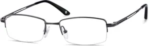 Zenni Rectangle Half-rim Titanium Frame Eyeglasses - Gray