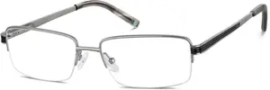 Zenni Rectangle Half-rim Titanium Frame Eyeglasses - Steel
