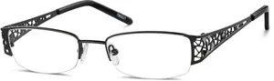 Zenni Rectangle Stainless Steel Half-rim Eyeglasses - Black