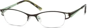 Zenni Rectangle Half-rim Stainless Steel Eyeglasses - Brown