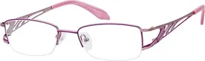 Zenni Rectangle Stainless Steel Half-rim Eyeglasses - Pink