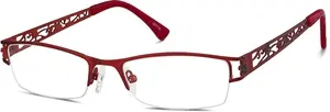 Zenni Rectangle Stainless Steel Half-rim Eyeglasses - Red