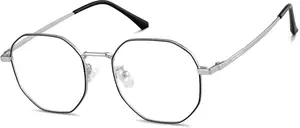 Zenni Geometric Full Rim Glasses - Silver