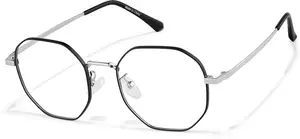 Zenni Geometric Eyeglasses Full Rim Frame - Silver