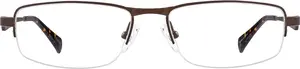 Zenni Rectangle Half-rim Titanium Eyeglasses - Brown