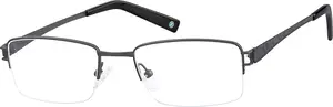 Zenni Rectangle Half-rim Titanium Eyeglasses - Gray