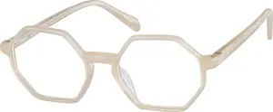 Zenni Geometric Glasses  4442235 Cream