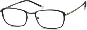 Zenni Rectangle Eyeglasses Titanium Full Rim Frame - Black