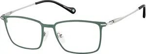 Zenni Rectangle Eyeglasses Titanium Full Rim Frame - Green