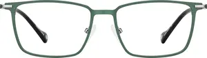 Zenni Rectangle Eyeglasses Titanium Full Rim Frame - Green