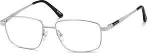 Zenni Rectangle Eyeglasses Titanium Full Rim Frame - Silver