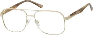 Zenni Classic Aviator Full Rim Eyeglasses - Gold