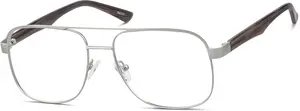 Zenni Classic Aviator Full Rim Eyeglasses - Silver