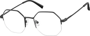 Zenni Geometric Half Rim Eyeglasses - Black