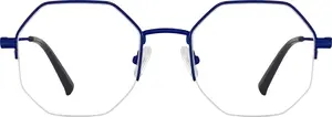 Zenni Geometric Half Rim Eyeglasses - Blue