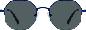 Zenni Geometric Half Rim Eyeglasses - Blue