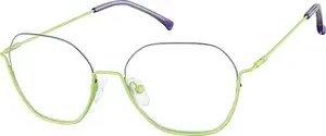Zenni Geometric Half Rim Eyeglasses Green