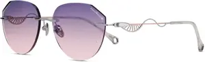 Zenni Geometric Half Rim Eyeglasses Silver
