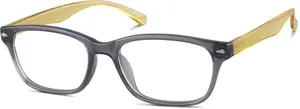 Zenni Classic Rectangle Full Rim Eyeglasses Grey