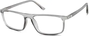 Zenni Classic Rectangle Full Rim Eyeglasses Translucent Gray