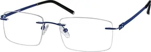 Zenni Titanium Rimless Rectangle Eyeglasses - Blue
