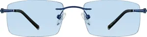 Zenni Titanium Rimless Rectangle Eyeglasses - Blue