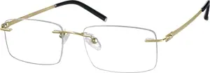 Zenni Titanium Rimless Rectangle Eyeglasses - Gold