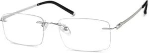 Zenni Titanium Rimless Rectangle Eyeglasses - Silver