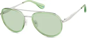 Zenni Aviator Full Rim Sunglasses Green