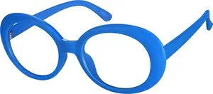 Zenni Oval Eyeglasses Universal Bridge Fit Plastic Full Rim Frame Blue