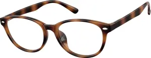 Zenni Oval Eyeglasses Universal Bridge Fit Plastic Full Rim Frame - Tortoiseshell