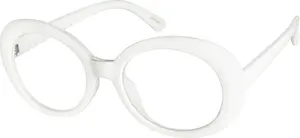 Zenni Oval Eyeglasses Universal Bridge Fit Plastic Full Rim Frame White