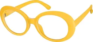 Zenni Oval Eyeglasses Universal Bridge Fit Plastic Full Rim Frame Yellow