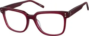 Zenni Square Frame Eyeglasses - Red