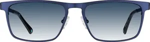 Zenni Classic Rectangle Eyeglasses Titanium Full Rim Frame - Navy