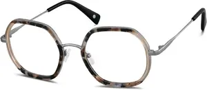 Zenni Geometric Eyeglasses Full Rim Frame Pattern