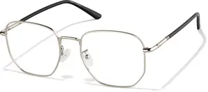 Zenni Geometric Full Rim Frame Eyeglasses - Silver